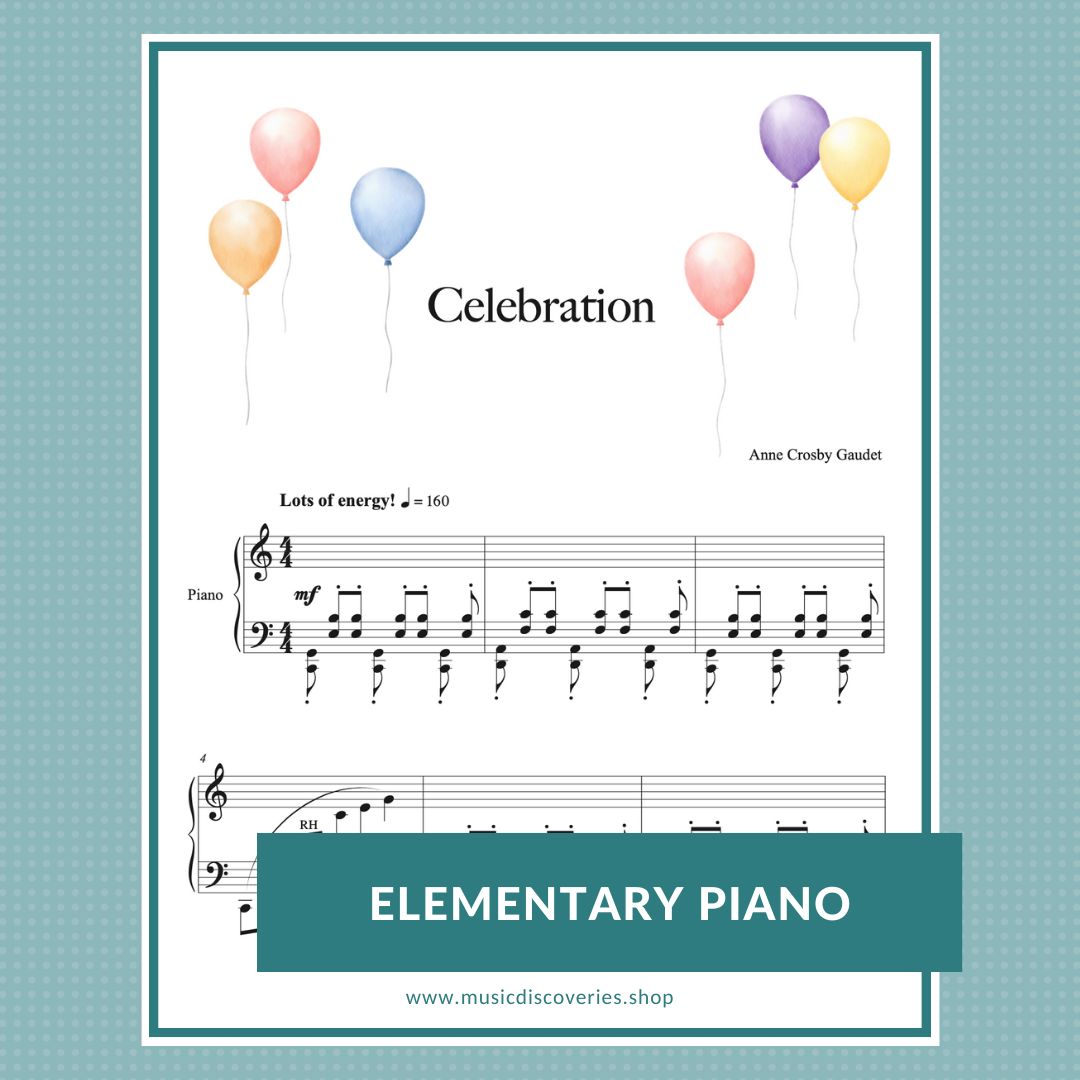 Celebration, piano solo by Anne Crosby Gaudet – Music Discoveries