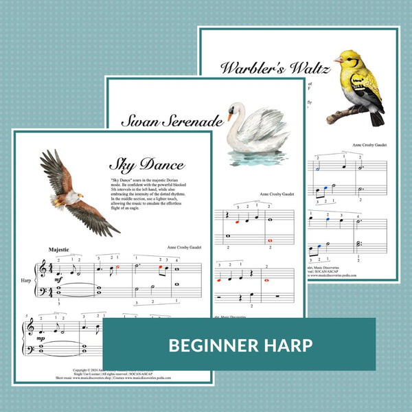 For the Birds, 5 beginner harp solos by Anne Crosby Gaudet – Music ...
