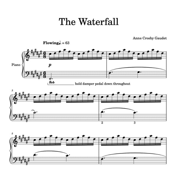 The Waterfall, piano solo by Anne Crosby Gaudet – Music Discoveries