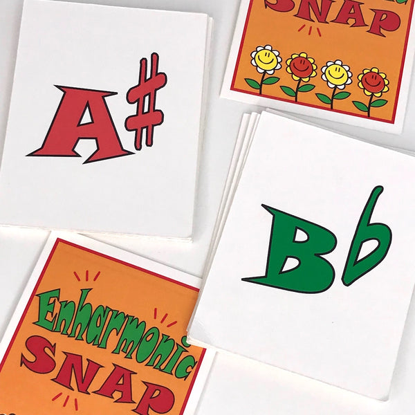 Enharmonic Snap, a printable teaching aid from Music Discoveries