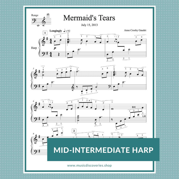 Mermaids Tears, harp solo by Anne Crosby Gaudet – Music Discoveries